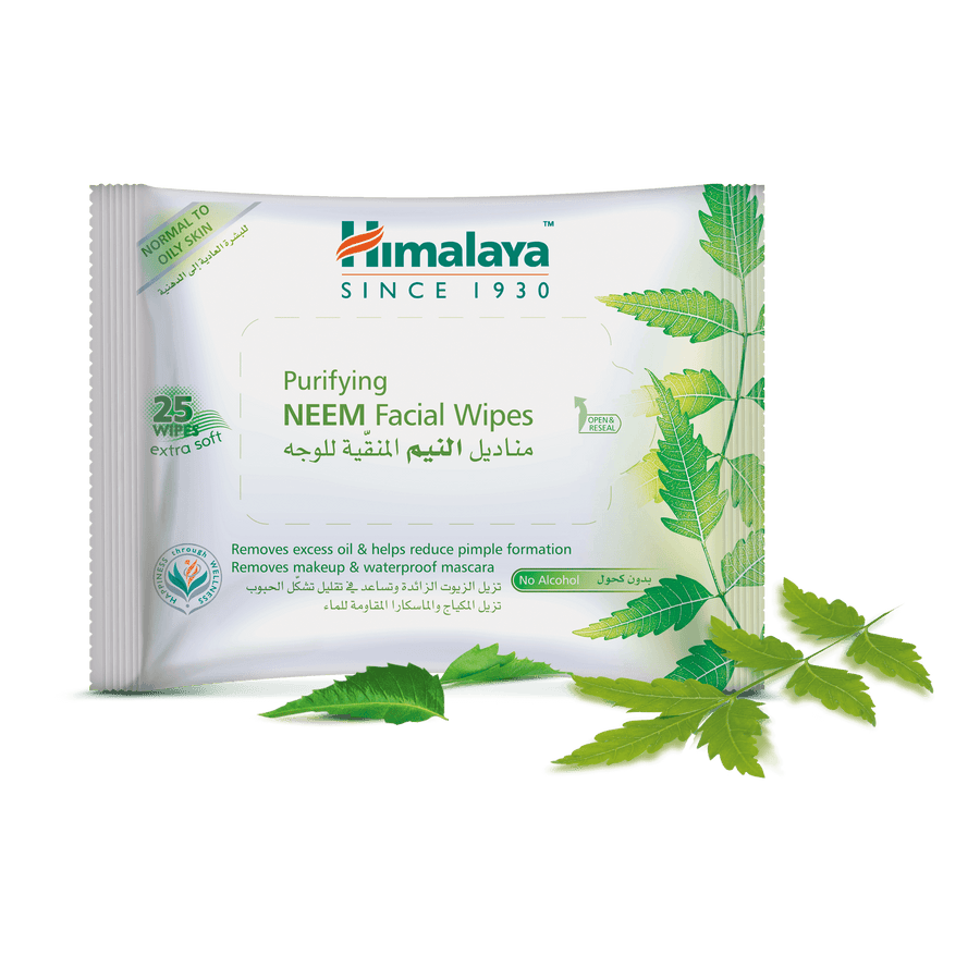 Himalaya Purifying Neem Facial Wipes 25's - Mildly Cleanses Skin ...
